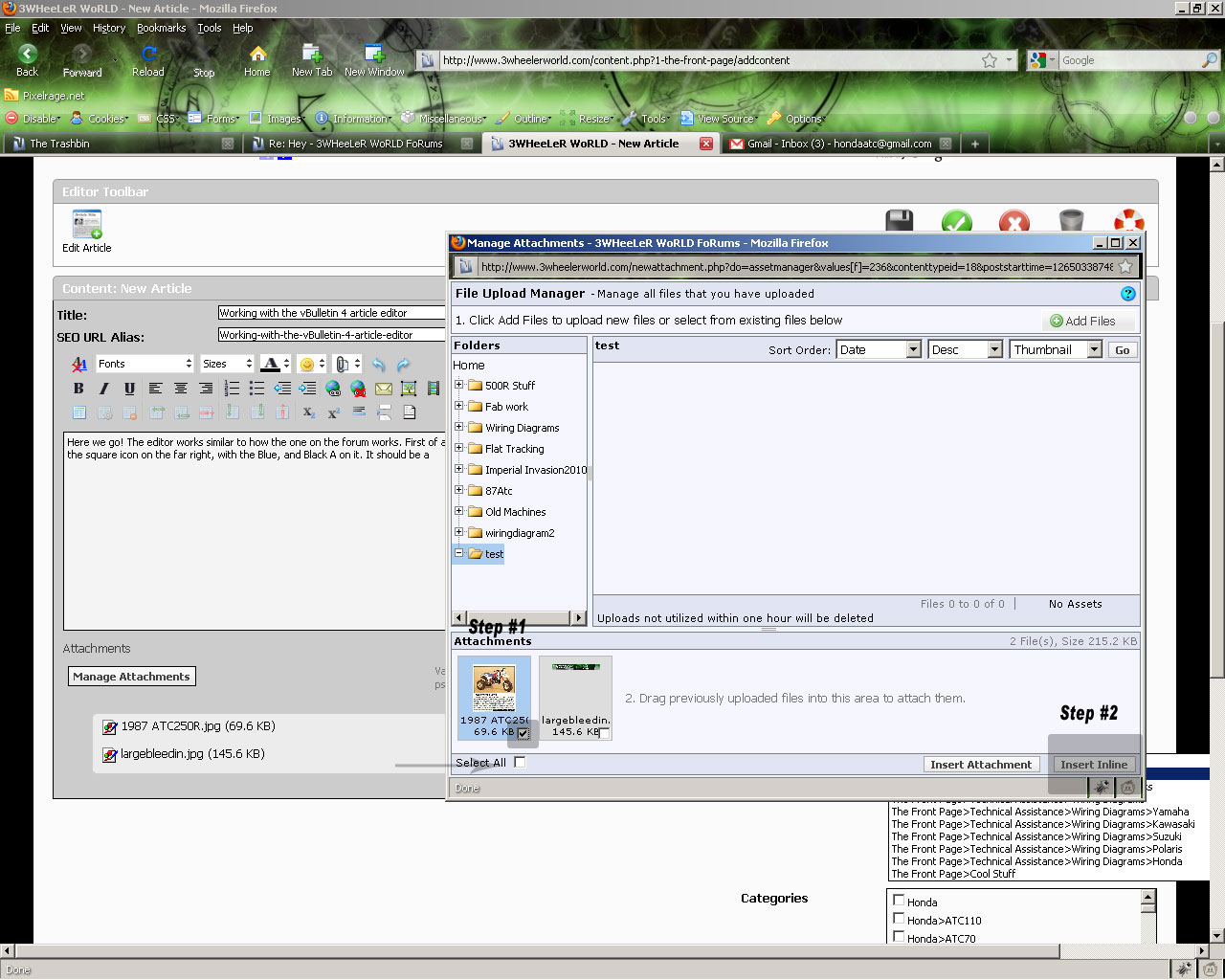 3wheeler World How To Use The 3ww Article Editing System